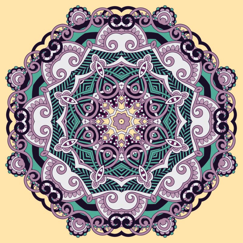 Circle Lace Ornament, Round Ornamental Geometric Stock Vector ...