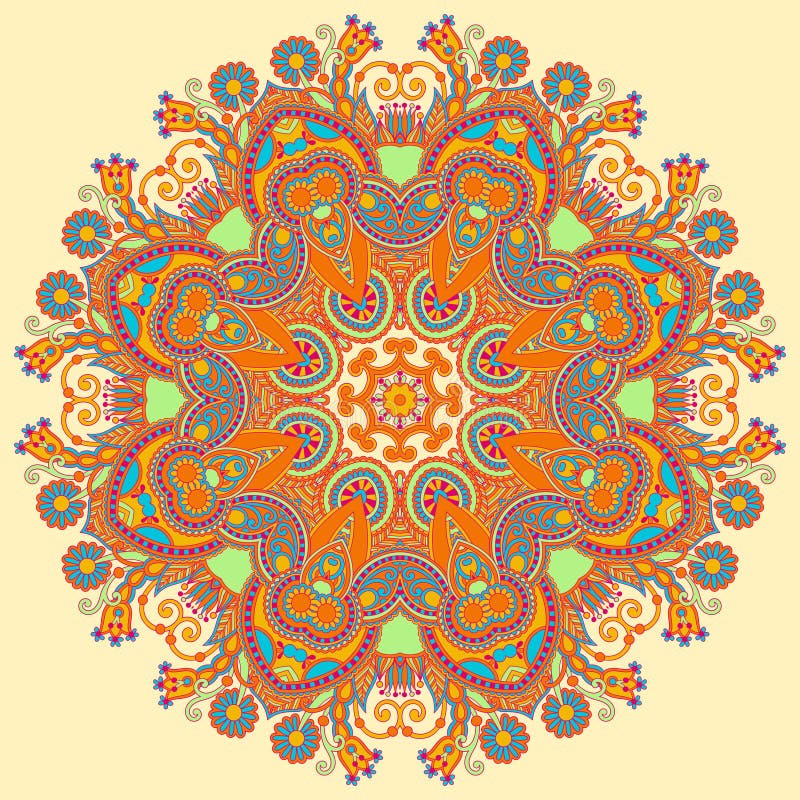 Circle Lace Ornament, Round Ornamental Geometric Doily Pattern W Stock ...