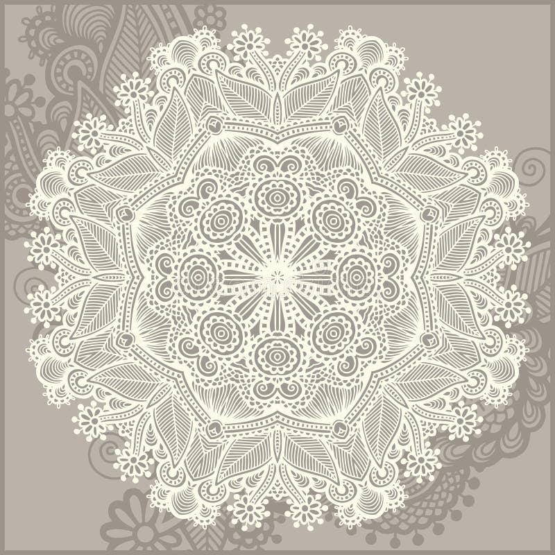 Circle Lace Ornament, Round Ornamental Geometric Stock Vector ...