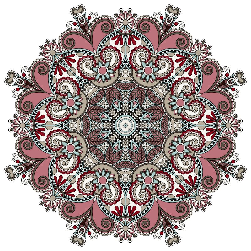 Circle Lace Ornament, Round Ornamental Geometric Doily Pattern W Stock ...