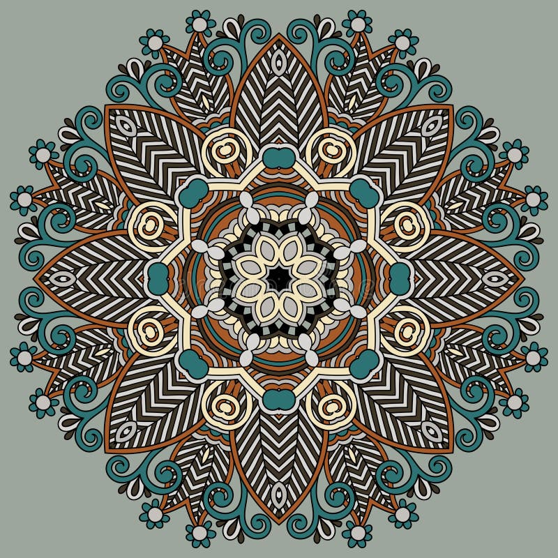 Circle Lace Ornament, Round Ornamental Geometric Stock Vector ...