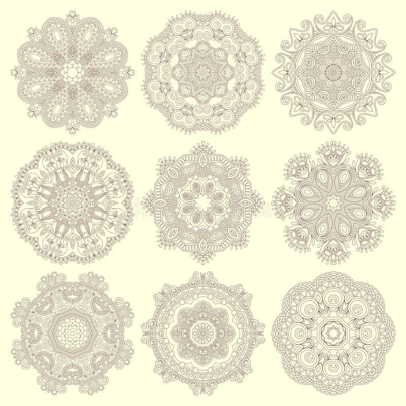 Circle Lace Ornament, Round Ornamental Geometric Doily Pattern W Stock ...