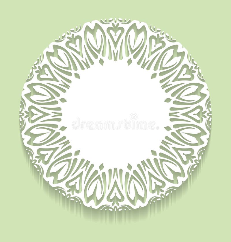 Circle Lace Ornament, Round Ornamental Geometric Doily Pattern W Stock ...