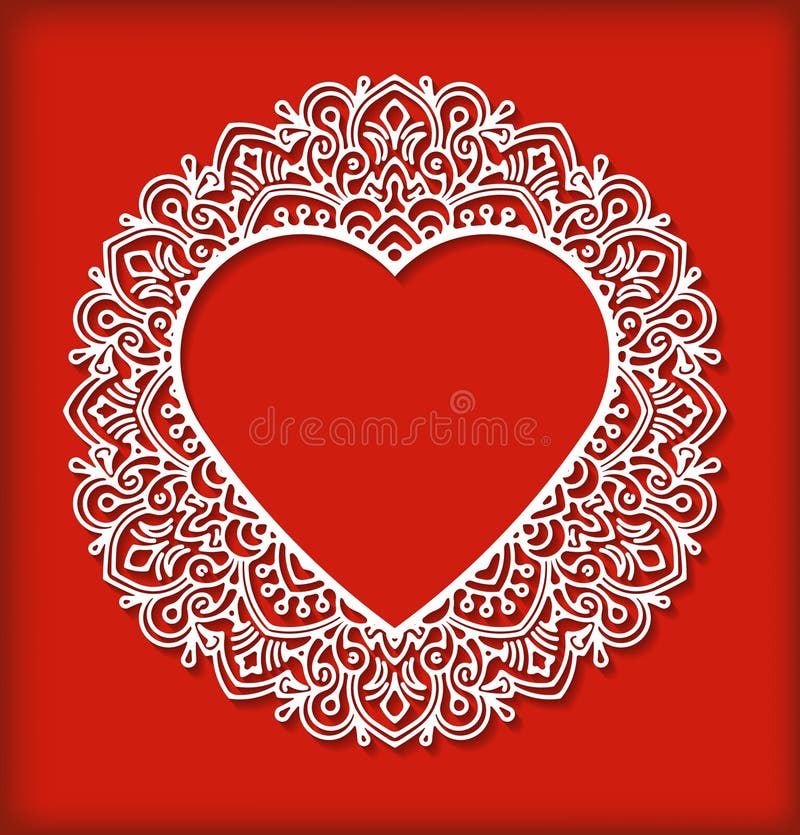 Circle Lace Ornament, Round Ornamental Geometric Doily Pattern W Stock ...