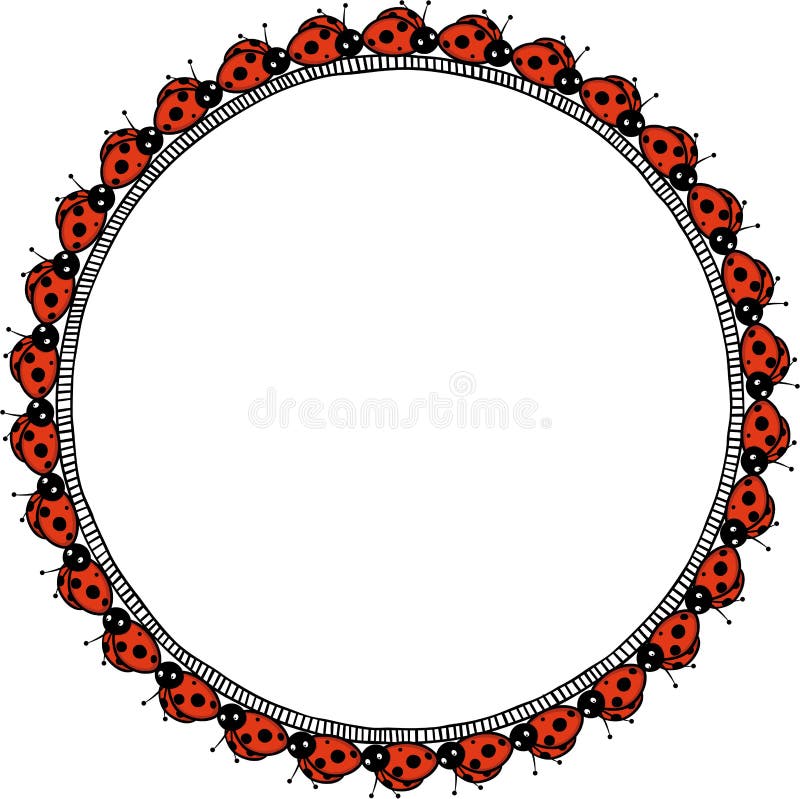 Ladybug Circle Frame stock vector. Illustration of animal - 25320472