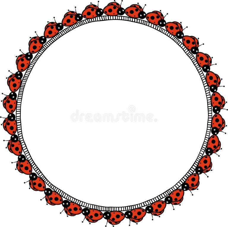 Circle with Ladybugs All the Way Round Stock Vector - Illustration of ...