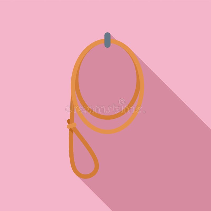 Circle Lasso Icon Flat Vector. Cowboy Rope Stock Vector - Illustration ...