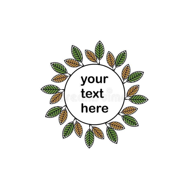 Circle Leaf Frame Vector Logo Design Stock Vector - Illustration of ...