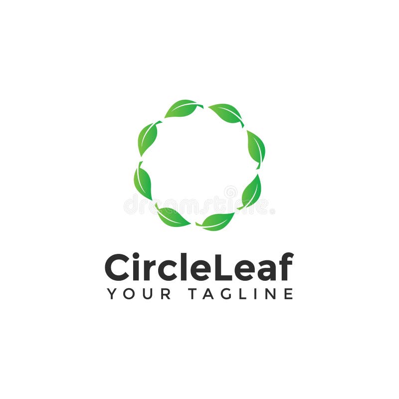 Circle Leaf Logo Design Template Stock Illustration - Illustration of ...