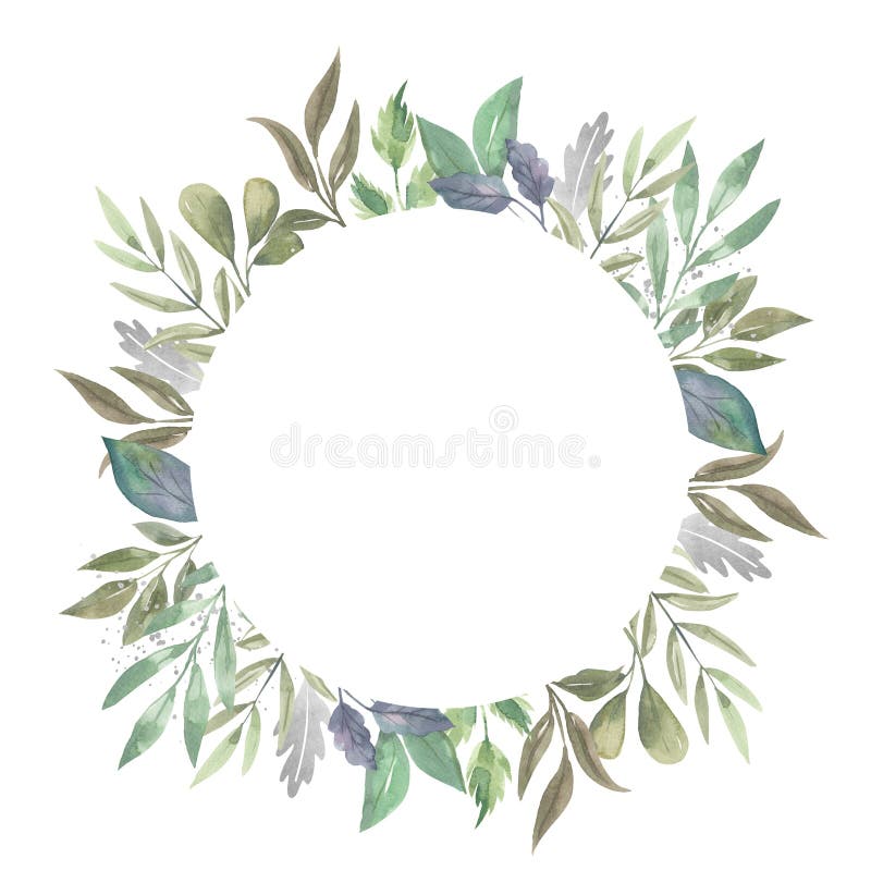 Circle Leaves Leaf Green Leaves Border Frames Stock Illustration ...