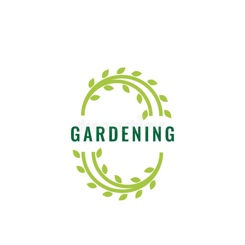 Circle Leaves Vines Gardening Logo Design Stock Vector - Illustration ...