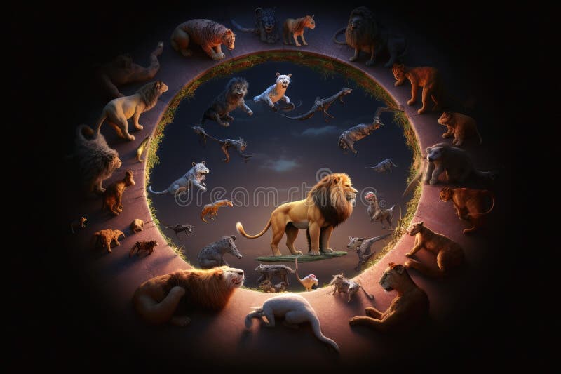 The Circle of Life with Lots of Animals Created with Generative AI ...