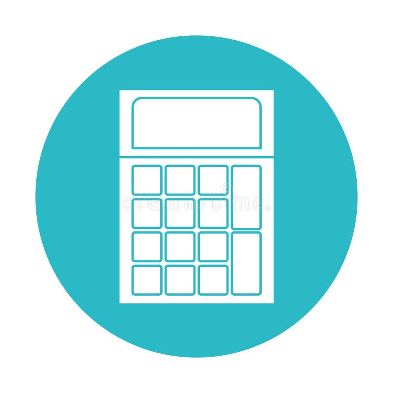 Circle Light Blue with Calculator Icon Stock Vector - Illustration of ...