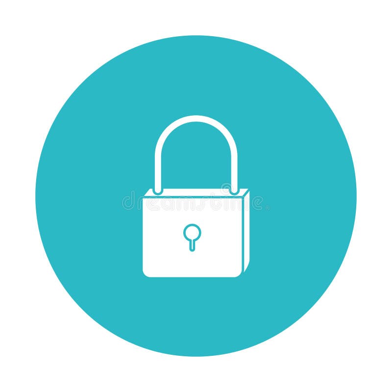 Circle Light Blue with Padlock Icon Stock Vector - Illustration of open ...