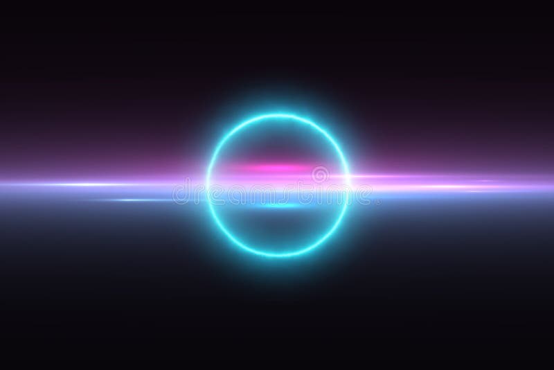 Circle Light Effect with Lens Flare. Stock Illustration - Illustration ...