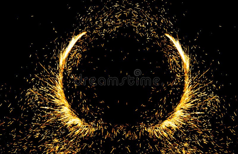 Circle Light Frame on Black Background Stock Photo - Image of explosion ...