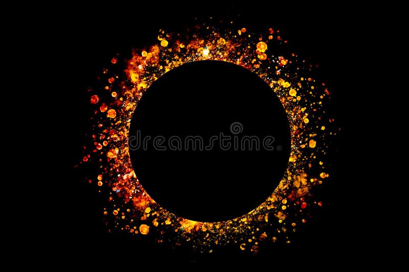 Circle Light Frame on Black Background Stock Image - Image of design ...