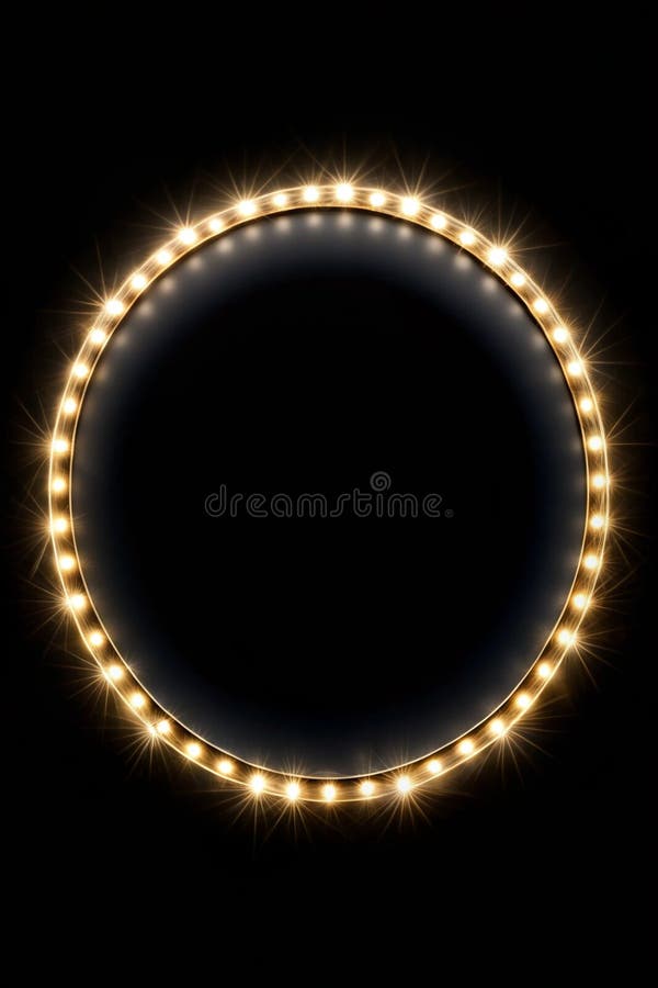 Circle Light Frame on Black Background for Elegant and Minimalist ...