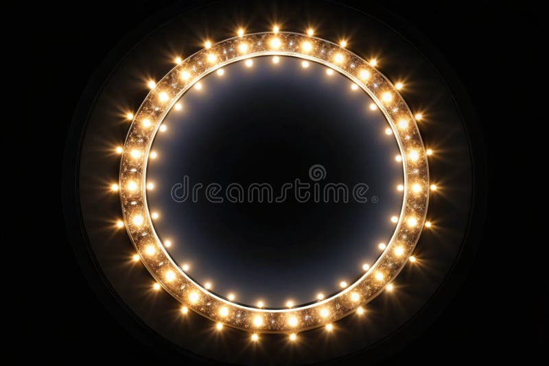 Circle Light Frame on Black Background for Elegant and Minimalist ...