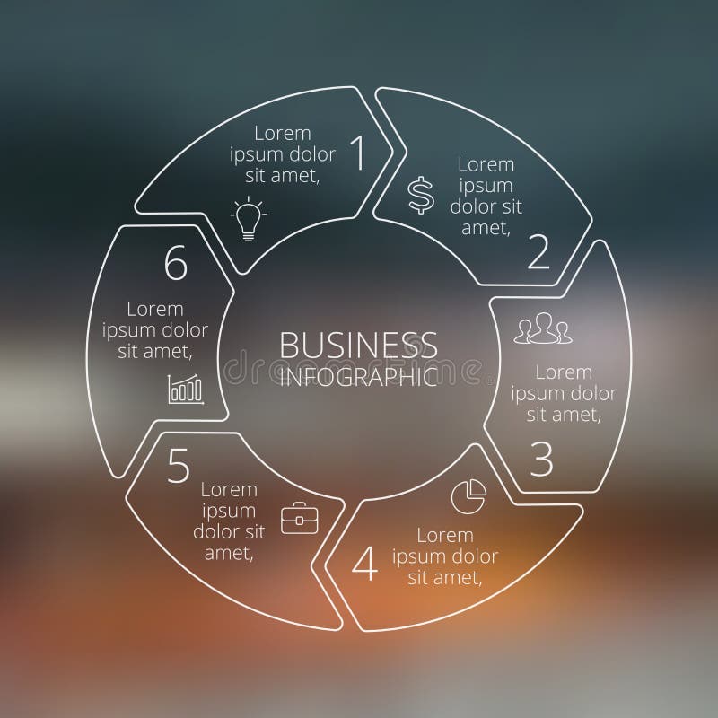 Circle Line Infographics Set. Template for Cycle Stock Vector ...