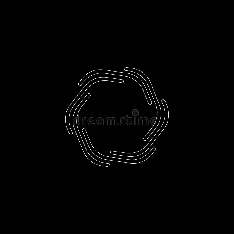 Circle Line Art Vector Logo Design Stock Vector - Illustration of ...