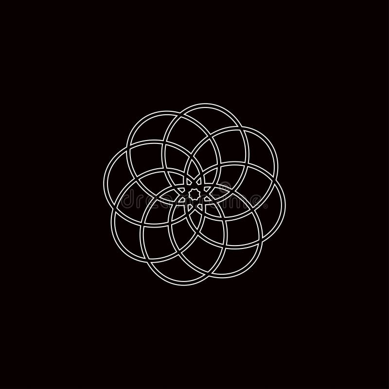 Circle Line Art Vector Logo Design Stock Vector - Illustration of ...