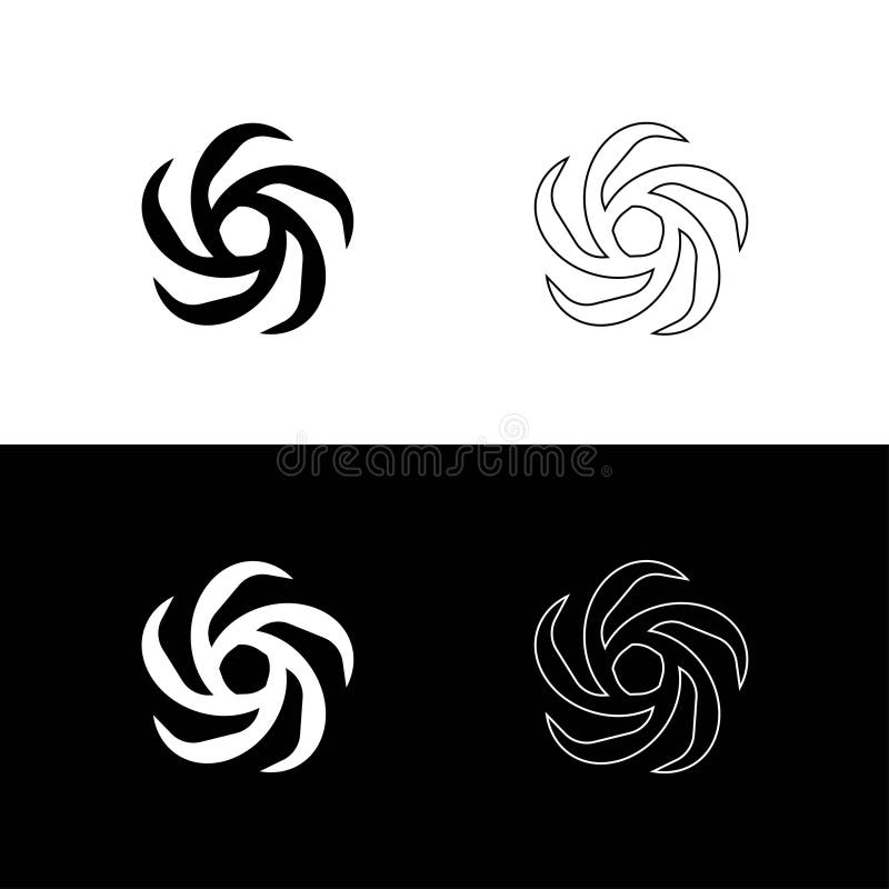 Circle Line Art Vector Logo Design Stock Vector - Illustration of lotus ...