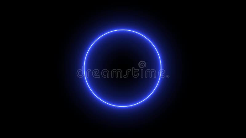 Circle Line Blue Neon Glow Animation Stock Video - Video of loop ...