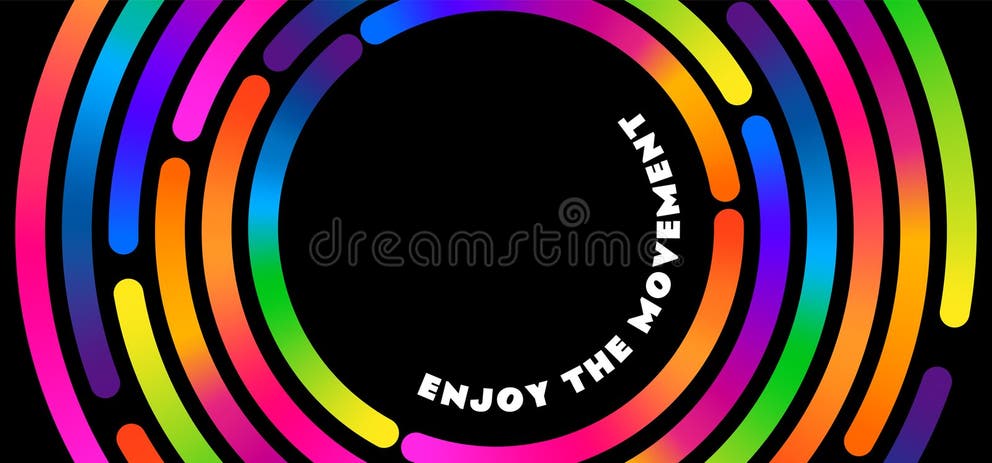 Circle Line Pattern. Round Gradient Lines. Abstract Vector Digital ...