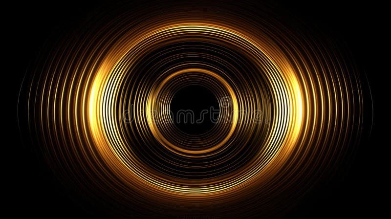 Circle Line Pattern Spin Gold Light Generative AI Stock Illustration ...