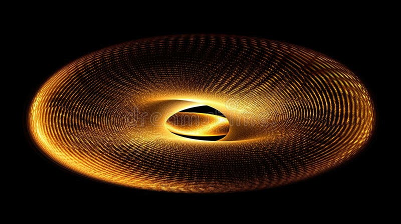 Circle Line Pattern Spin Gold Light Generative AI Stock Illustration ...