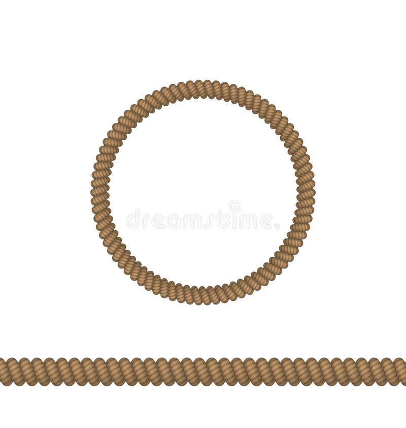 Circle and Line Rope Elements Isolated on White Background Stock Vector ...