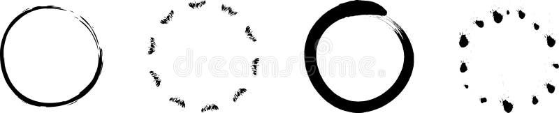 Circle Line Shapes or Border Hand Drawn Vector Illustration. Stock ...