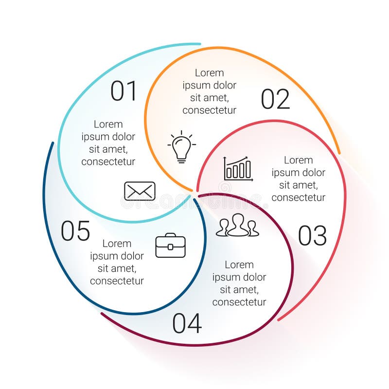 Circle Line Infographic on Vector Blur Background. Stock Vector ...