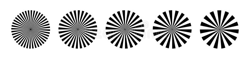 Circle Line. Sunshine Light Ray. Black Beam Isolated on White ...