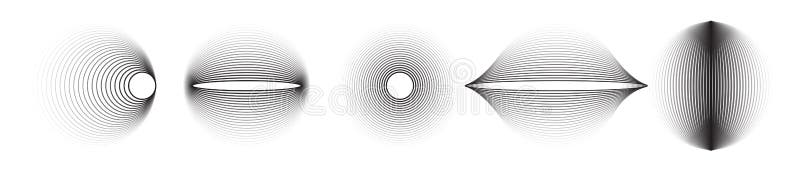 Circle Line Transition or Distorted Wave Abstract Pattern, Vector ...