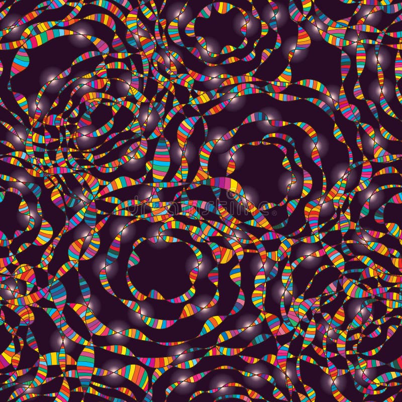 Circle Line Wave Dot Bright Seamless Pattern Stock Vector ...