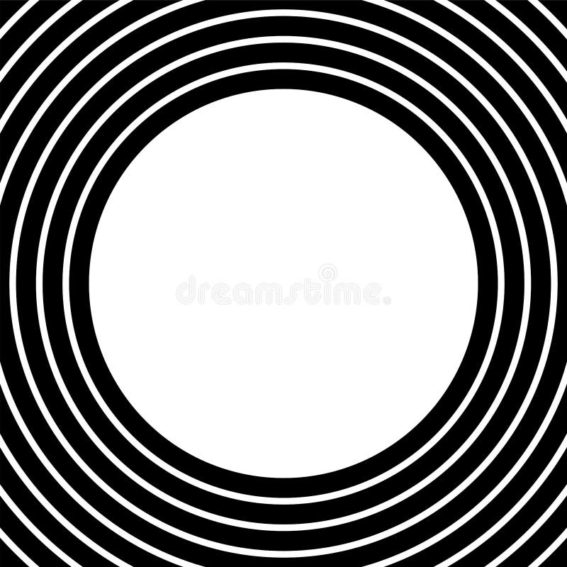 Circle Lines Frame. Abstract Geometric Black and White Background Stock ...