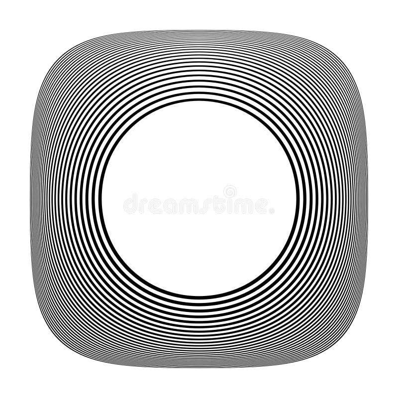 Circle Lines Pattern for Round Frame. 3D Illusion Stock Vector - Illustration of center, stripes ...