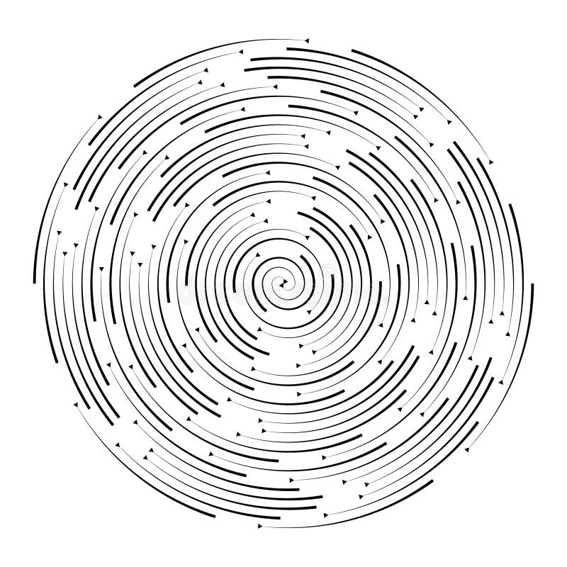 Circle with Lines and Triangles in Spiral. Ripple Effect Waves Stock ...