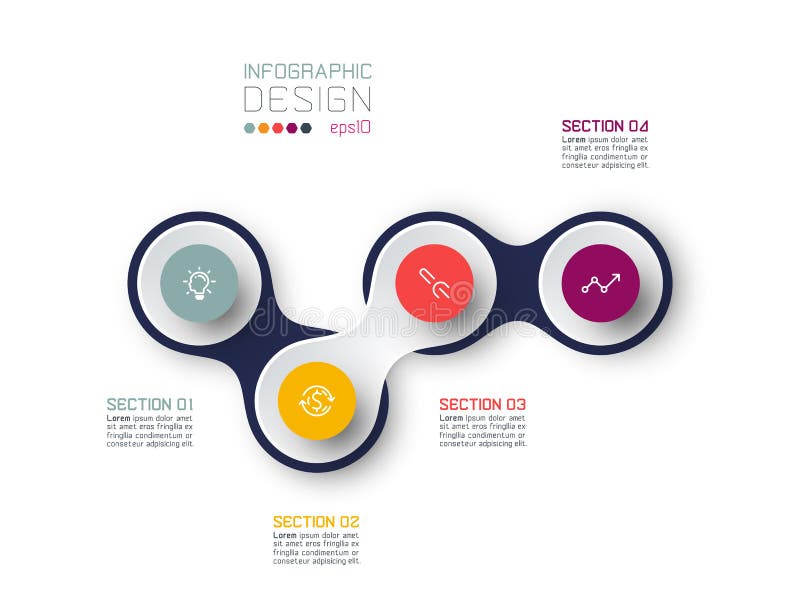 Circle Linked with Business Icon Infographics. Stock Vector ...