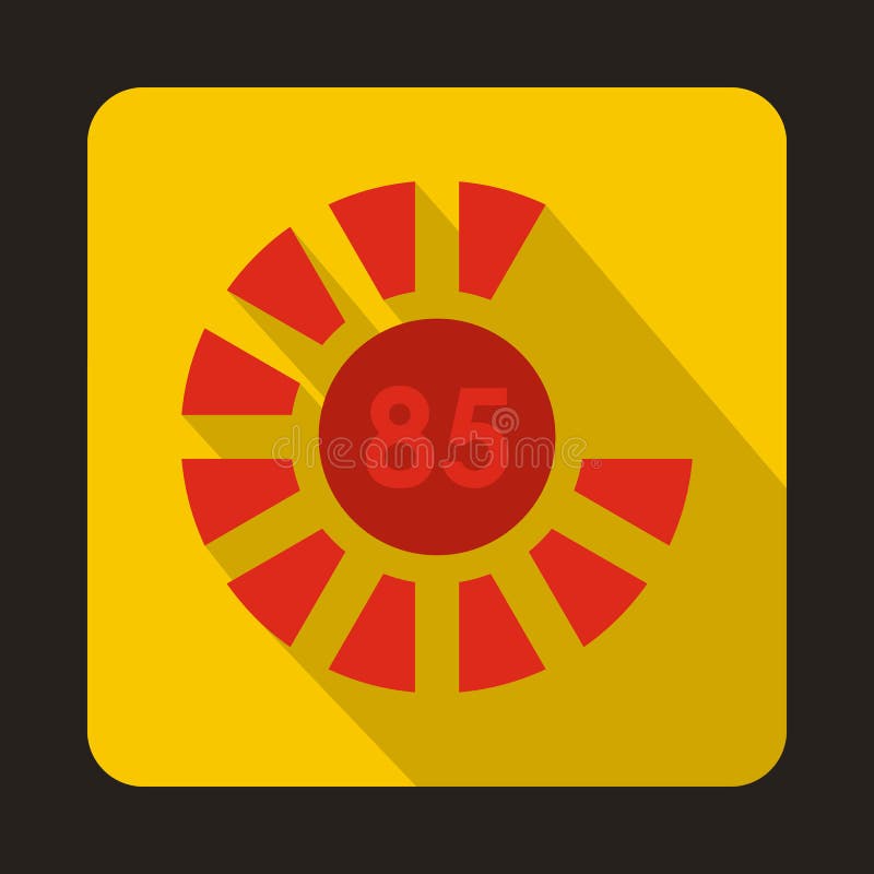 Circle Loading, 85 Percent Icon, Flat Style Stock Vector - Illustration ...