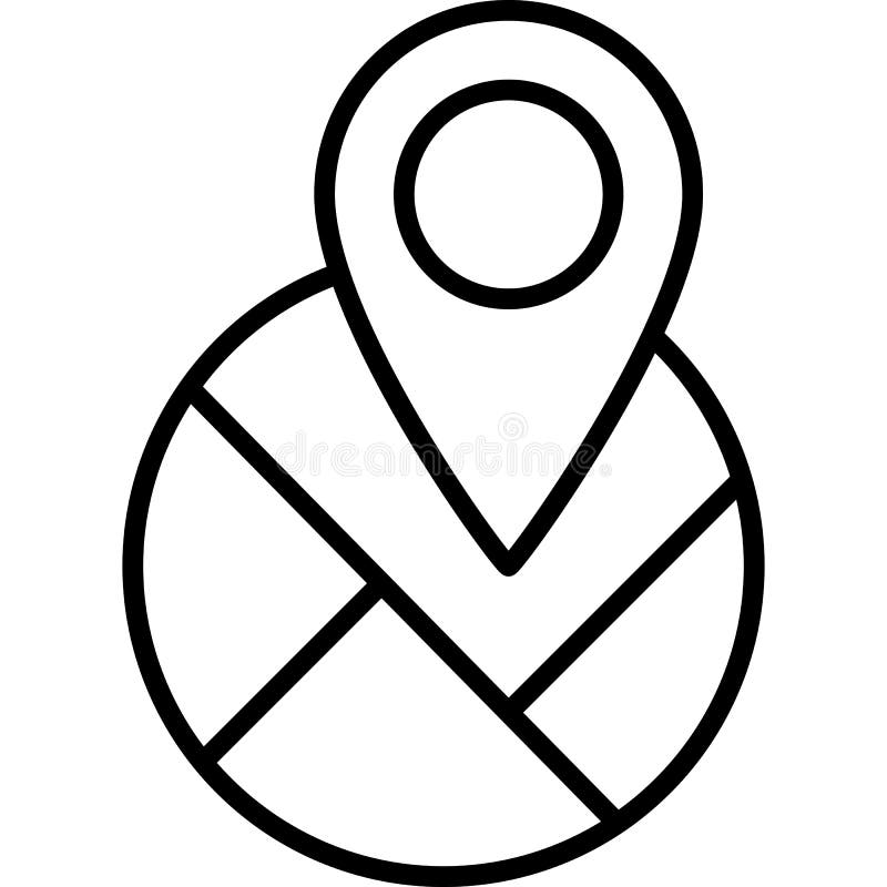 Circle Location Outline Icon Vector Stock Vector - Illustration of mark ...