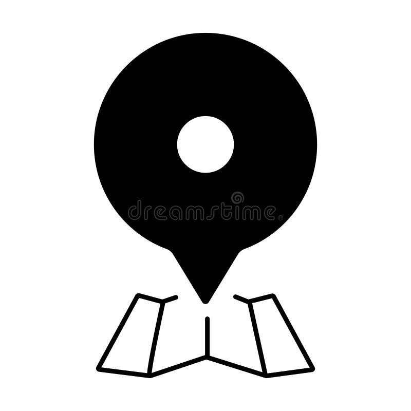 Circle Location Pin on Map Icon Illustration Stock Illustration ...