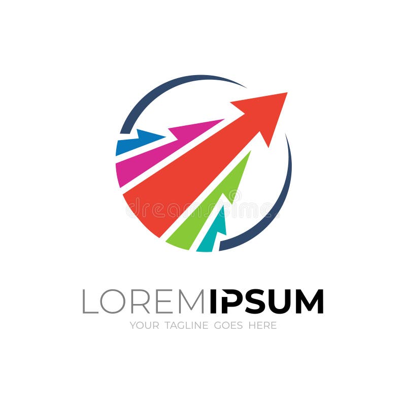 Circle Logo and Arrow Colorful Design , Up Logos Stock Vector ...