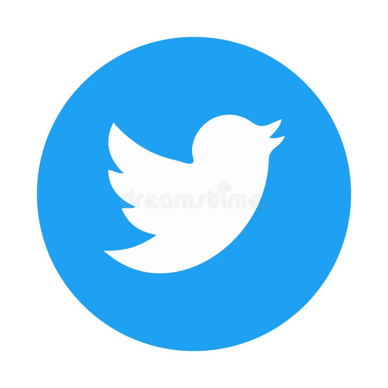 Circle logo of twitter editorial stock photo. Illustration of pictogram ...