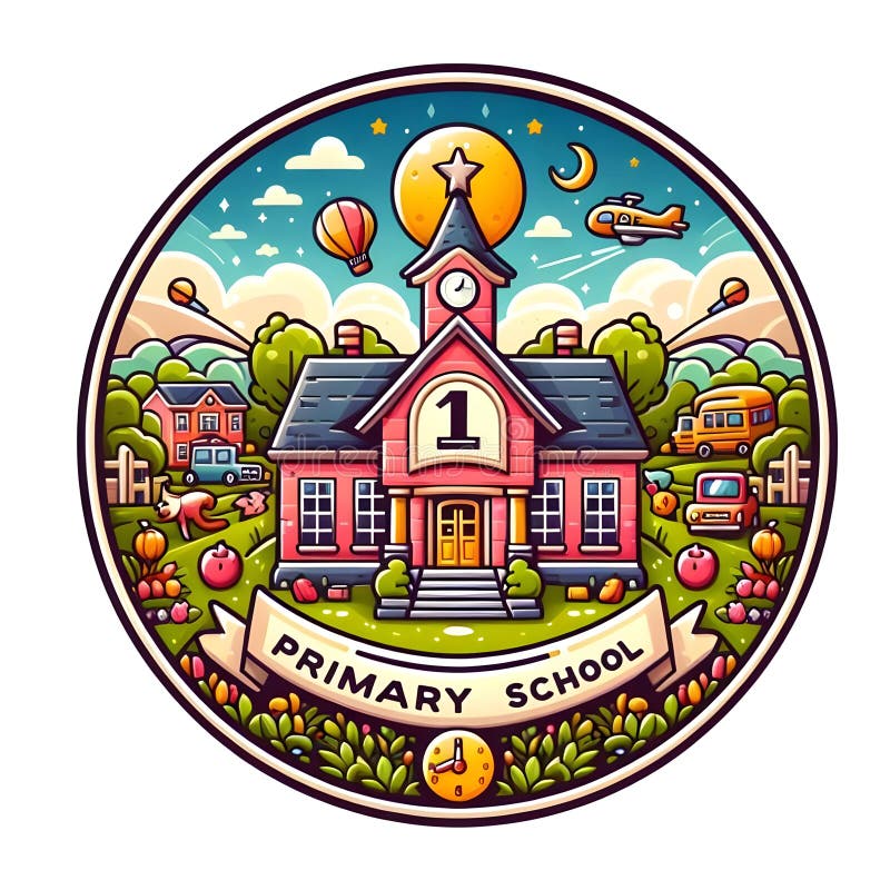 Circle Logotype Illustration of Children and Teachers Representing a ...