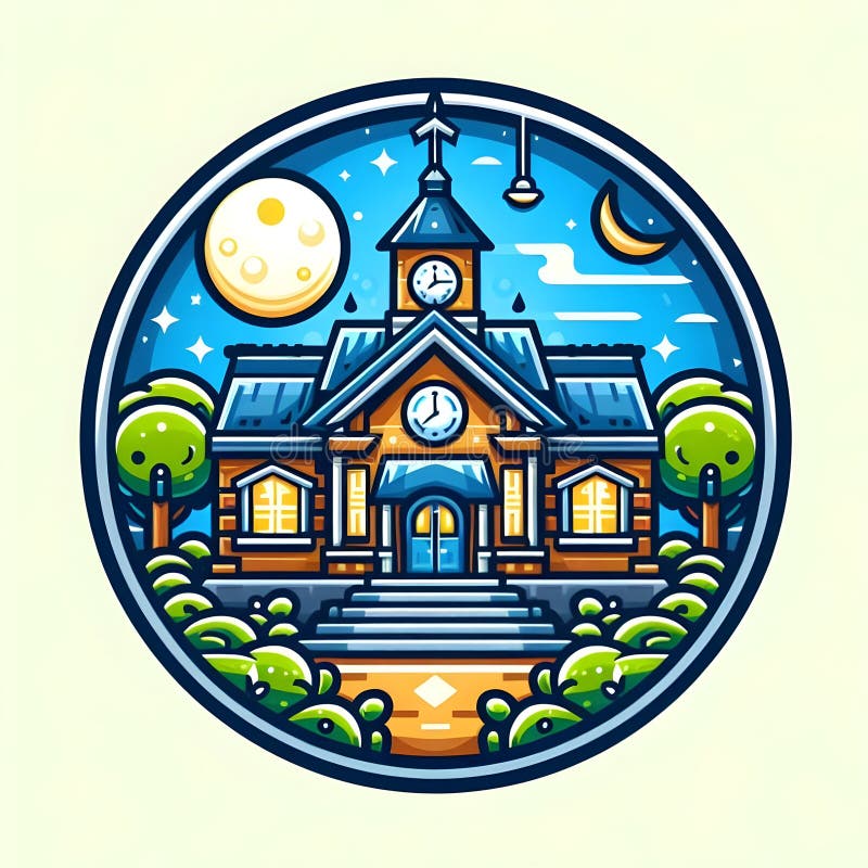 Circle Logotype Illustration of Children and Teachers Representing a ...