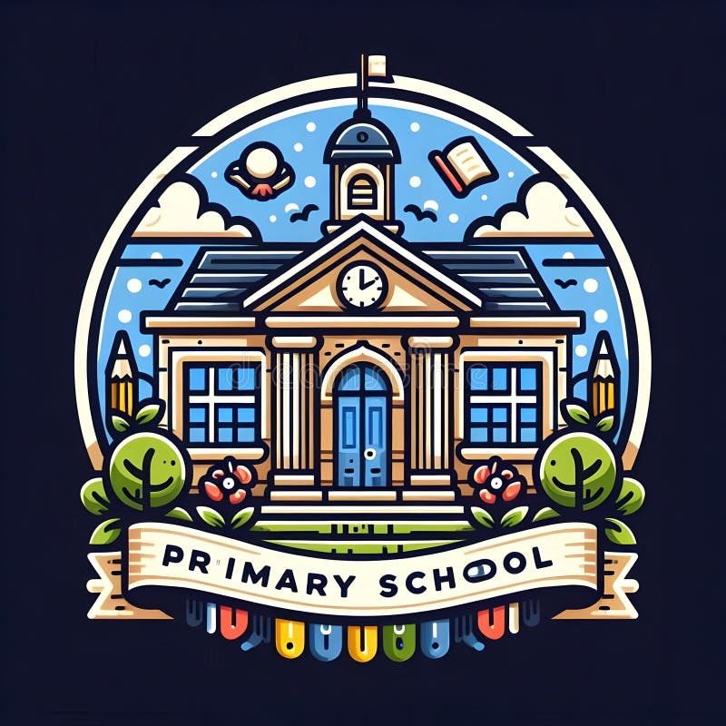 Circle Logotype Illustration of Children and Teachers Representing a ...