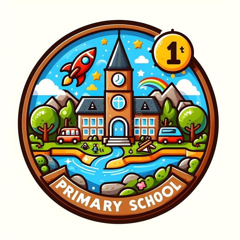 Circle Logotype Illustration of Children and Teachers Representing a ...